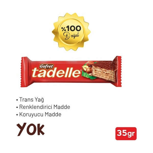 Tadelle Sütlü Çikolata Kaplamalı Gofret 35 gr (5'li Paket) – Dodom.be ...