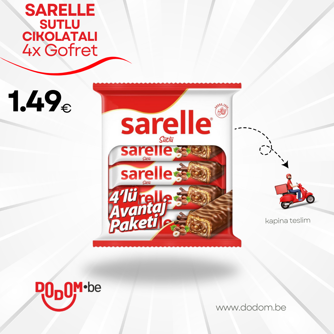 Sarelle Sütlü Çikolata Kaplamalı Fındıklı Gofret 33g 4’lü Poşet – Dodom ...